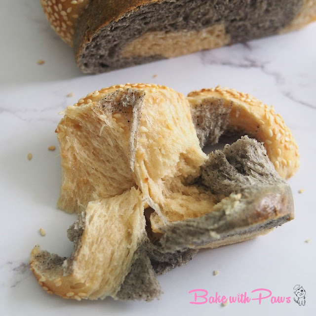 Sesame Soft Sourdough Braided Bread - BAKE WITH PAWS