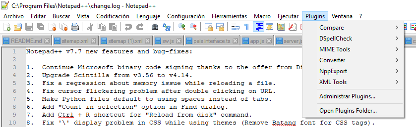 Instalación de plugins en notepad++ (7.6+) [Plugin Manager] [Plugin Admin]
