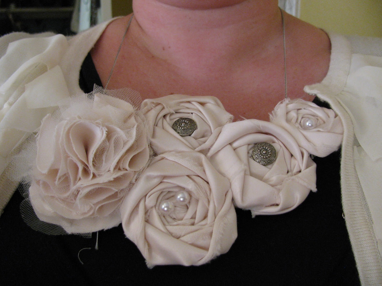 My 3 Monsters: Day 7: Rosette Statement Necklace