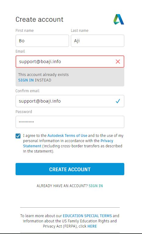 Instructions to create accounts Autodesk Students receive copyright up ...