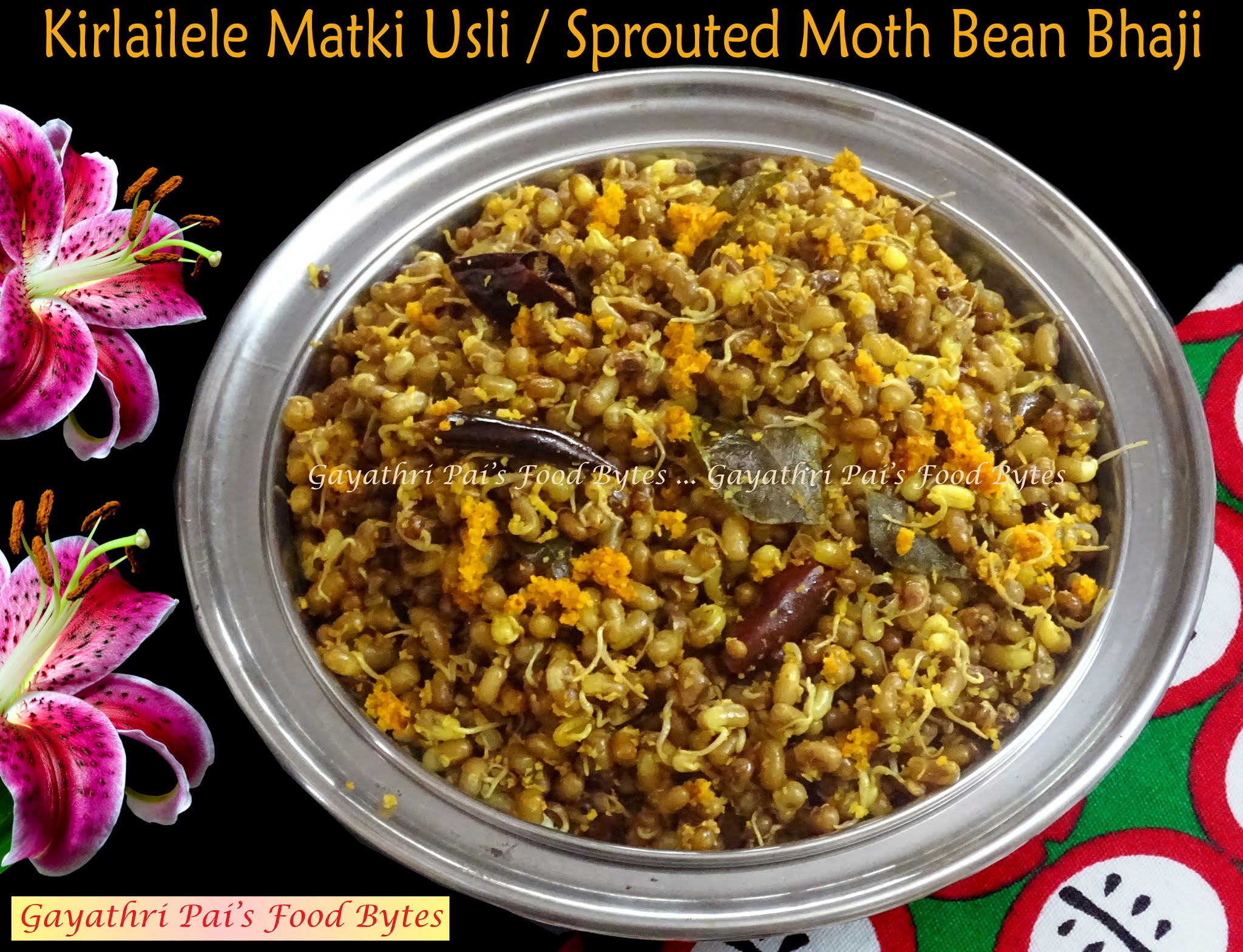 Gayathri Pai's Food Bytes: Kirlailele Matki Usli/ Sprouted Moth Beans ...
