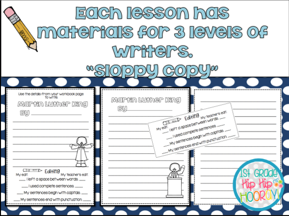1st Grade Hip Hip Hooray!: Let's Write January