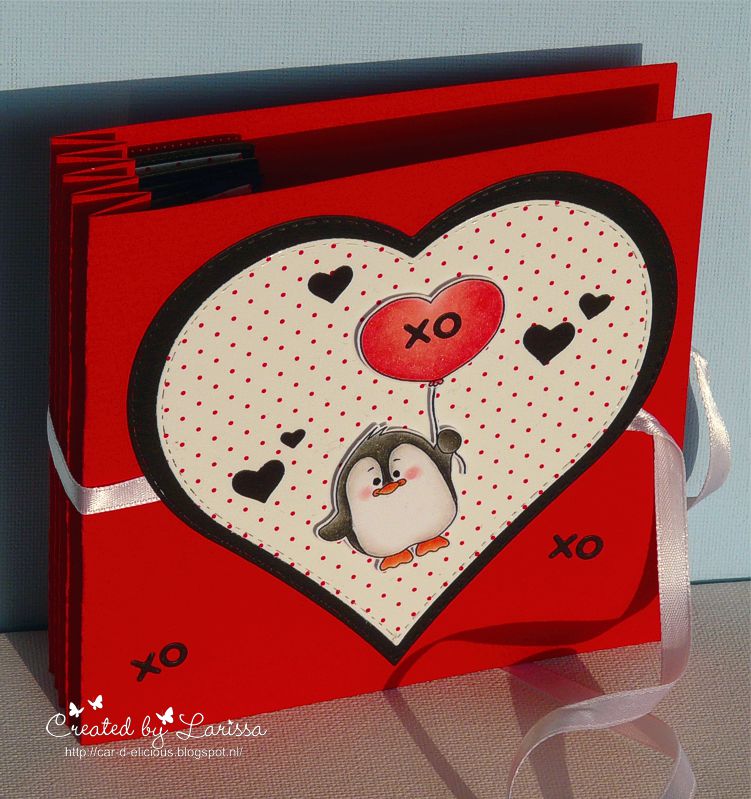 Gerda Steiner Designs, LLC: Valentine penguins on a harmonica card with ...