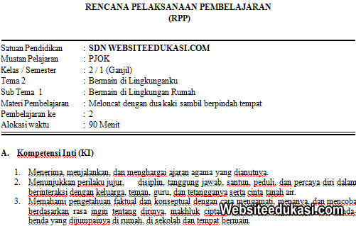 Rpp Pjok Kelas 2 Semester 2 - tukaffe.com