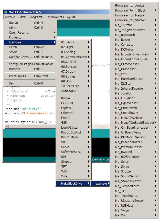 Librerías de Makeblock para Arduino. Programar con mblock y grabar con ...