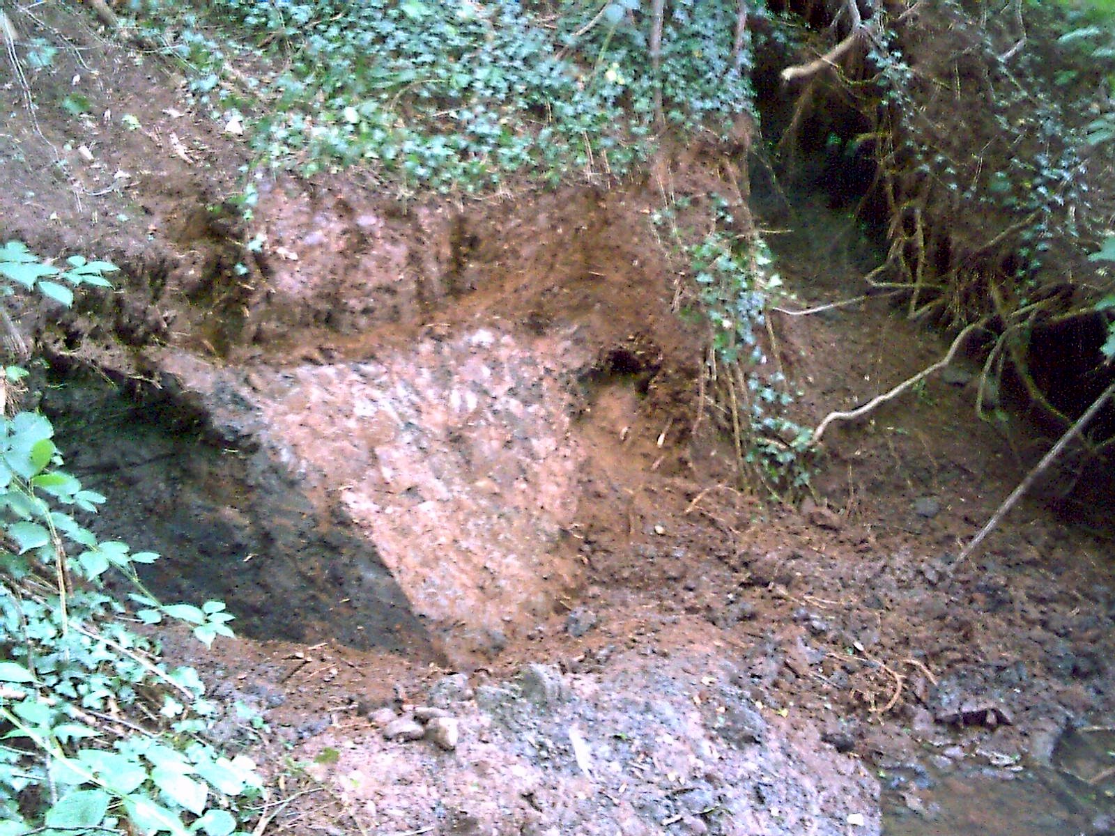 HISTORY OF A BECK: Angle of blue clay deposits at Stainton