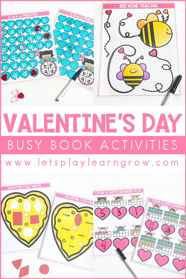 Valentine's Day Busy Book Activities | Lets Play.Learn.Grow