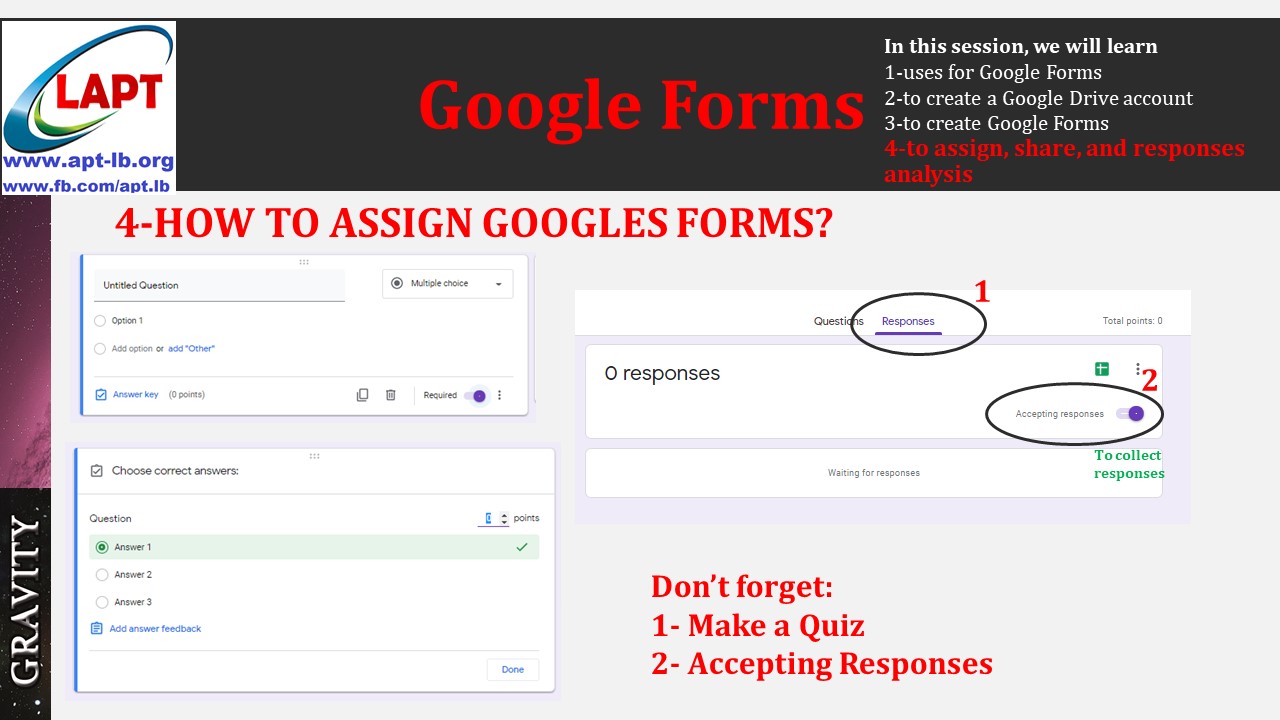 Creating quiz using Google forms