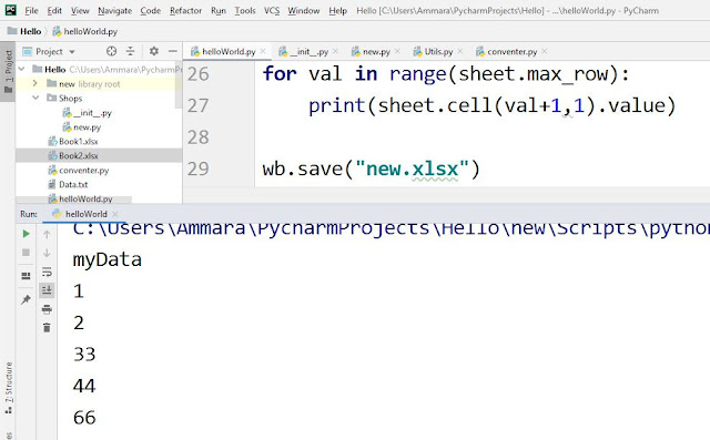 Excel Sheet in python: ~ Get Information