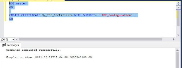 Hemant's SQL Server DBA Blog: Setting up Transparent Data Encryption