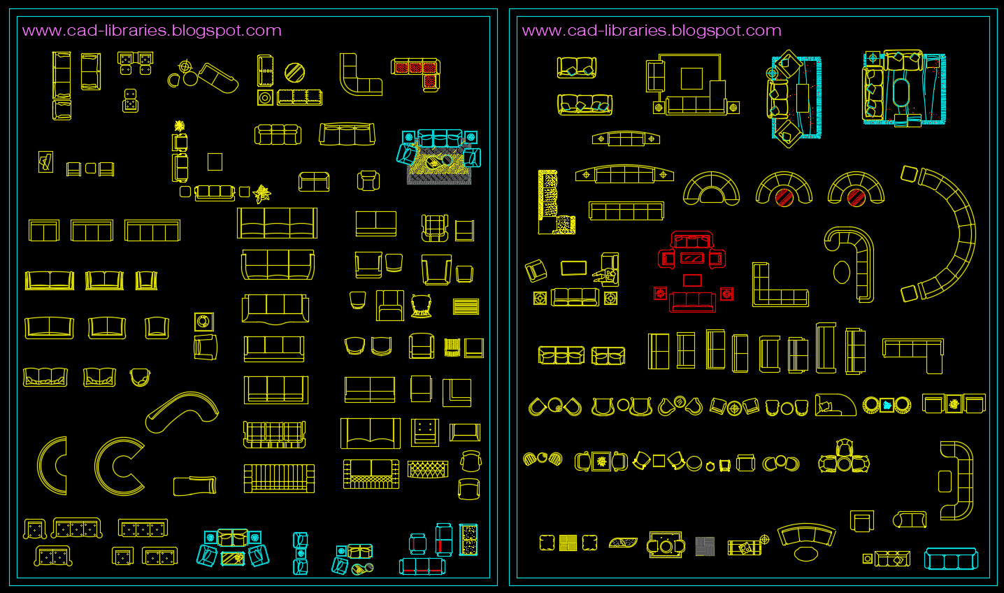 CAD Blocks Furniture Sofa