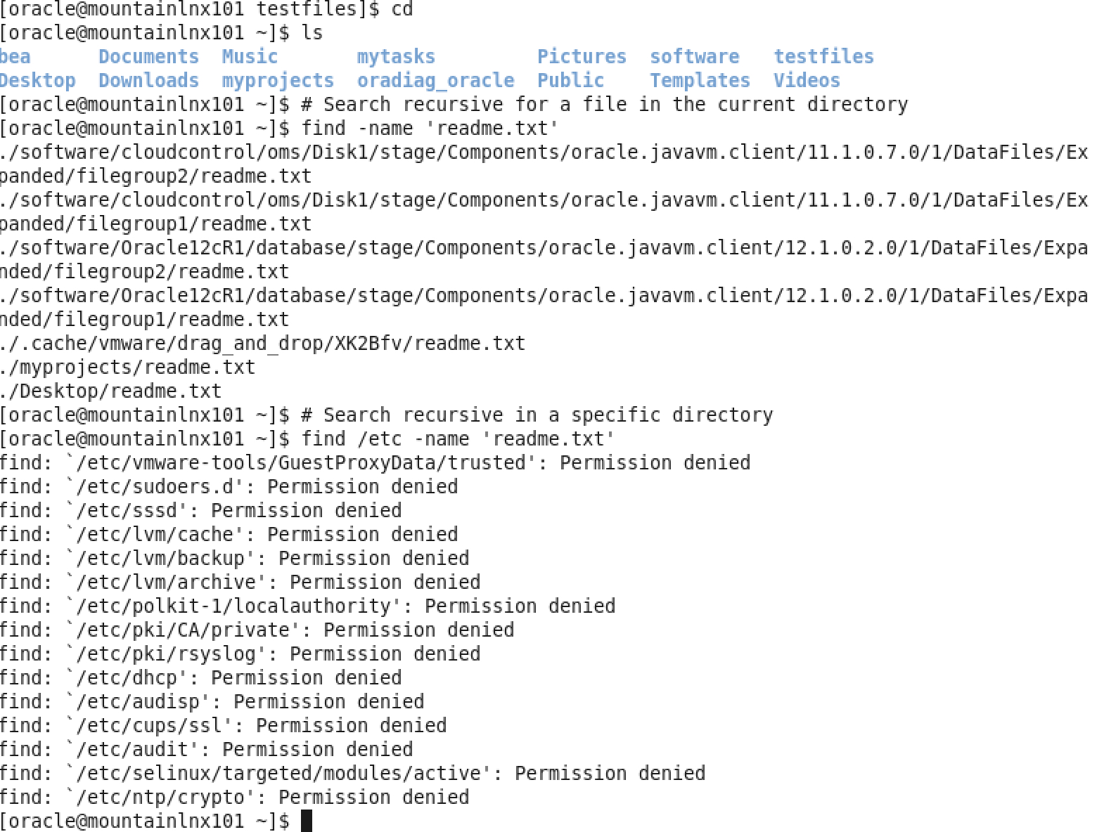 Comandos Linux básicos para un Oracle DBA