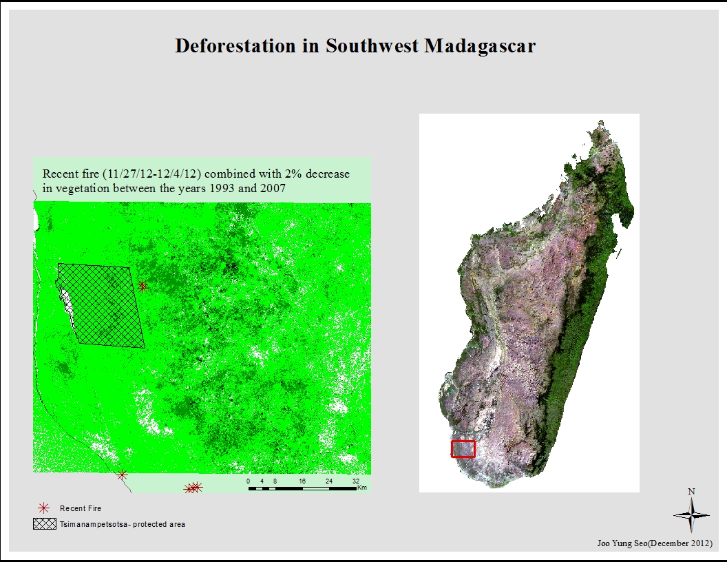 Study of Deforestation in Southwest Madagascar through Satellite Imagery