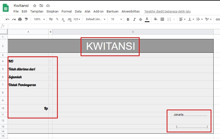 Rumus Terbilang di Google Spreadsheet Beserta Contoh