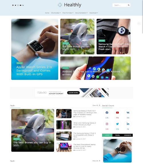 Healthly Blogger Template