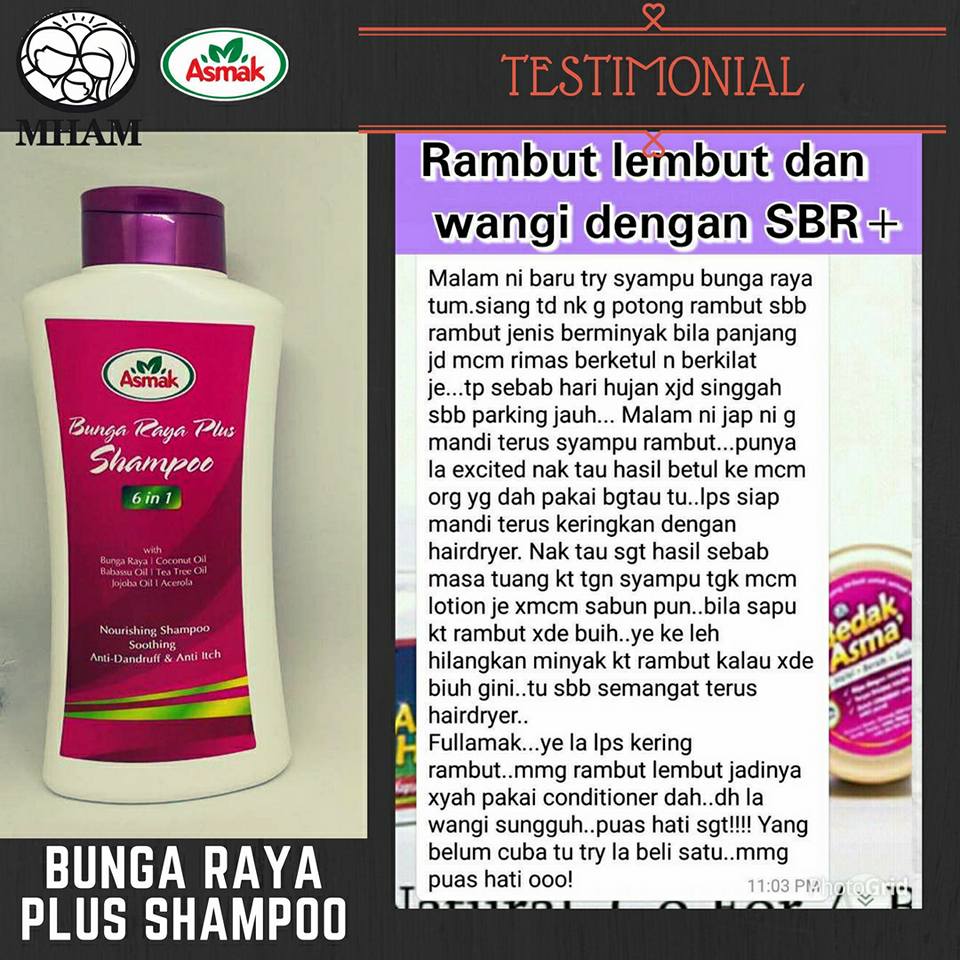 .: AsmaK Informasi Sihat :.: Testimoni Shampoo Bunga Raya Plus