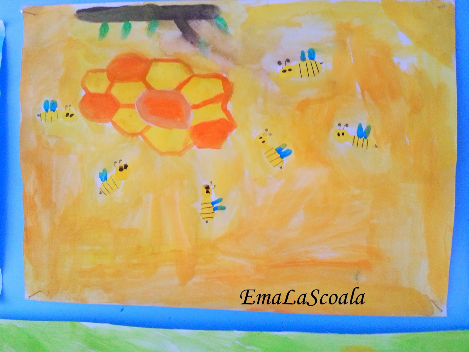 De-a albinele - pictura fara contur