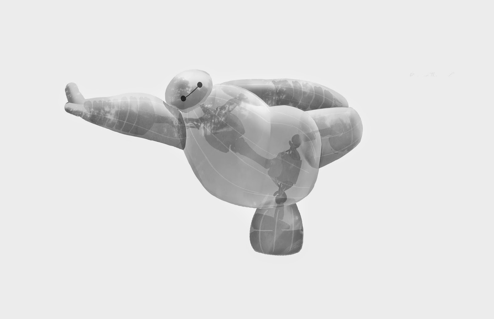 the art of kevin nelson: Baymax poses with visible skeleton from Big Hero 6