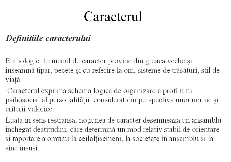 personalitatea51: Note de lectie: Caracterul
