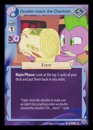 My Little Pony Double-check the Checklist Premiere CCG Card | MLP Merch