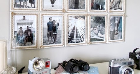 Clever DIY Rope Picture Frame Gallery Wall