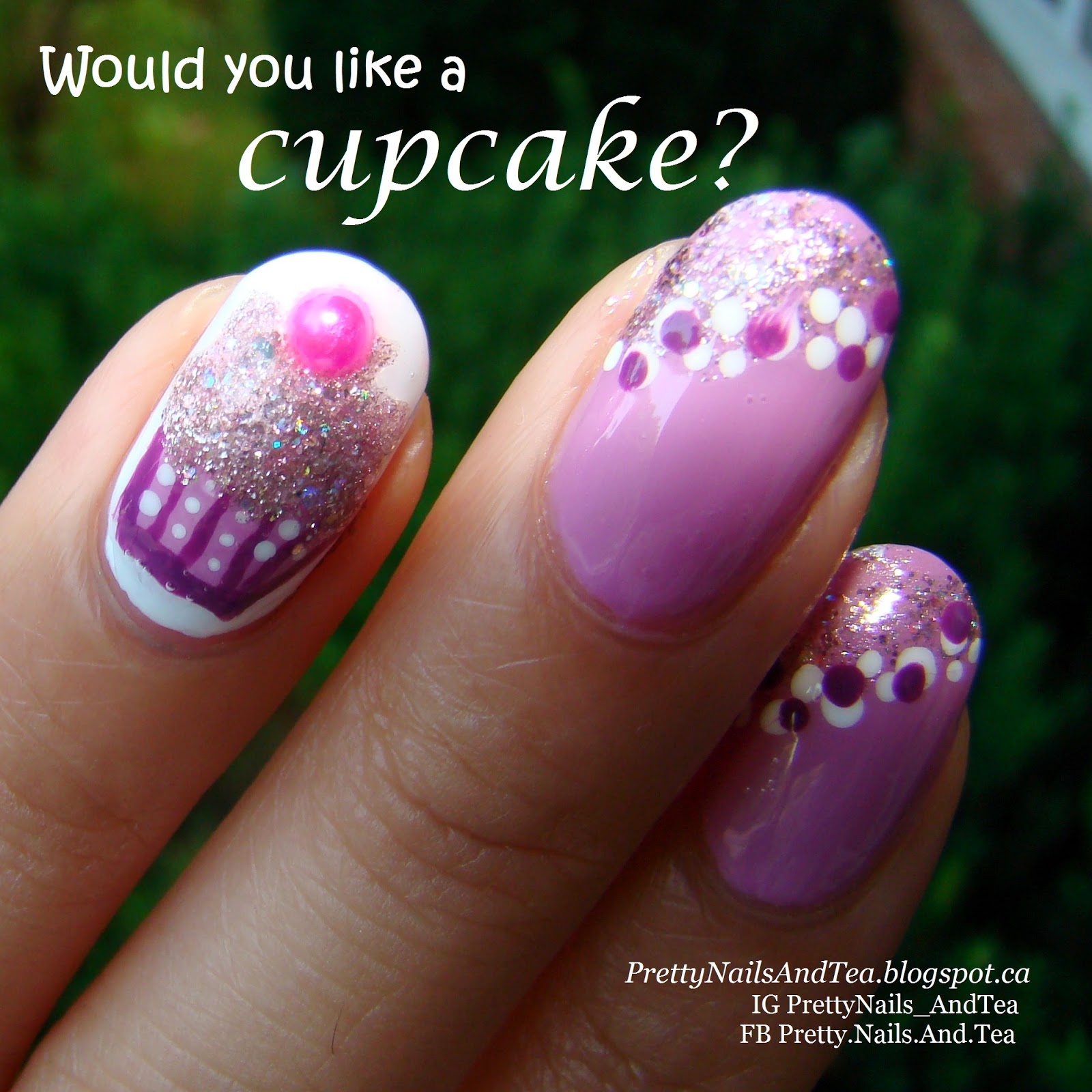 Pretty Nails and Tea: Sparkly Cupcake, anyone? | OMD2 Theme: Lavender