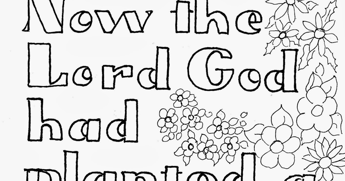 Coloring Pages for Kids by Mr. Adron: Garden Of Eden Bible Verse Free ...