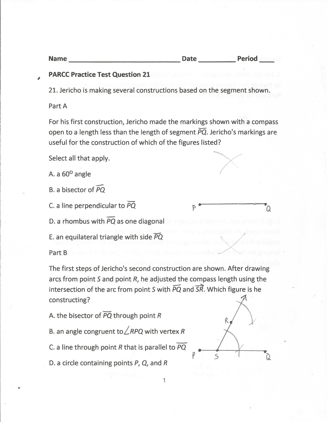 Geometry, Common Core Style: PARCC Practice Test Question 21 (Day 164)