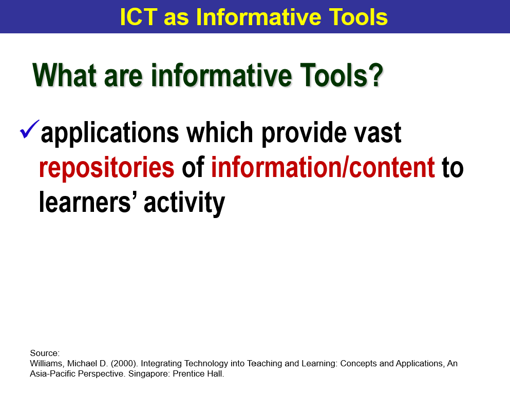 ICT integration in our classroom: My reflection on ICT as informative tools