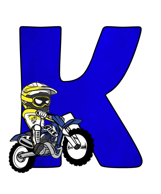 Kits imprimibles gratis : Abecedario y números Motocicleta