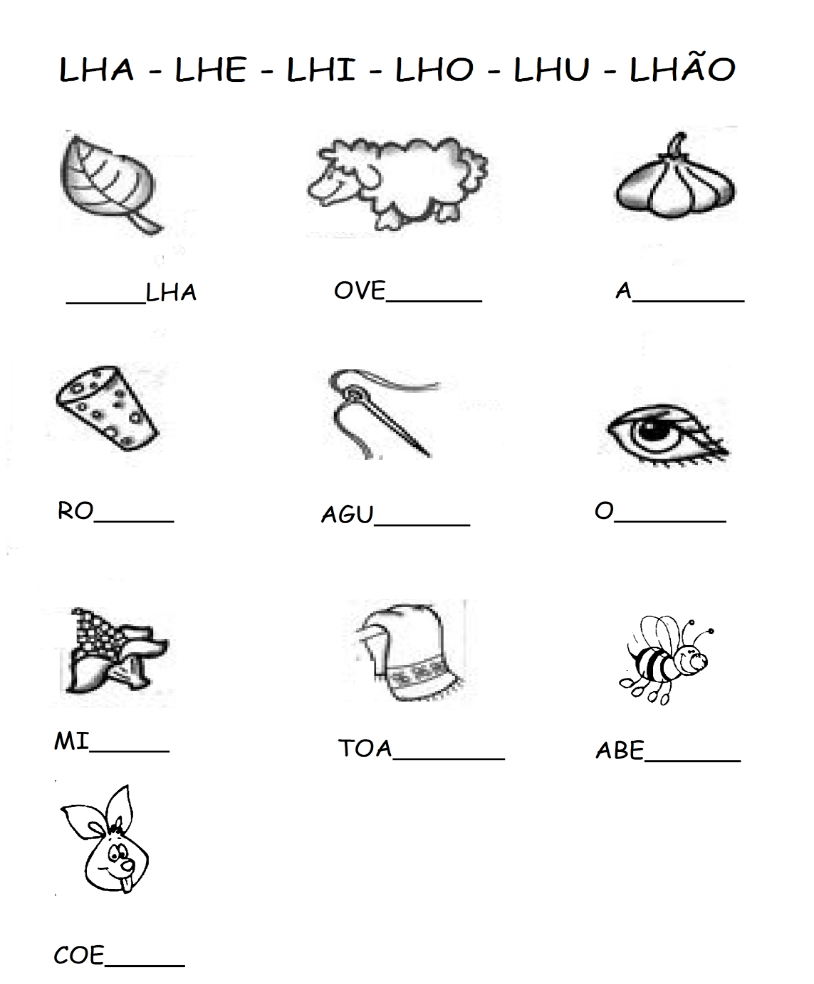 Atividades Lha Lhe Lhi Lho Lhu - LIBRAIN