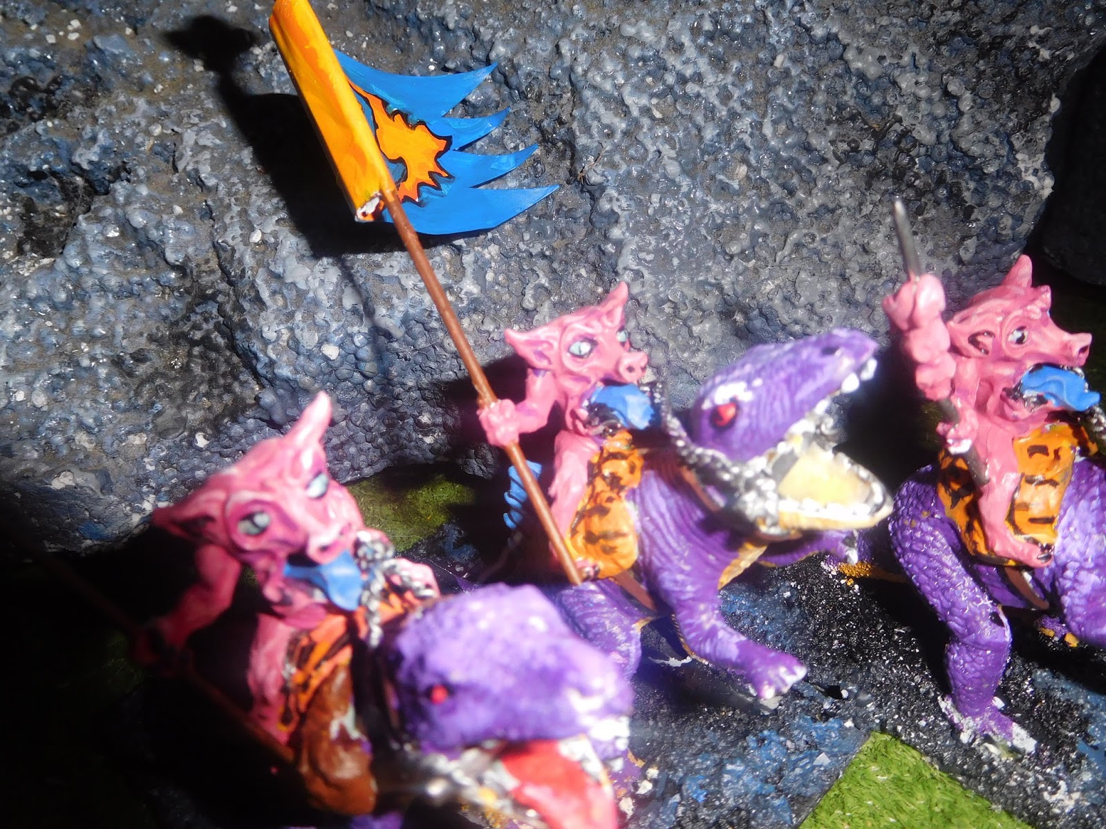 Pig Goblin Dinosaur Riders Painted