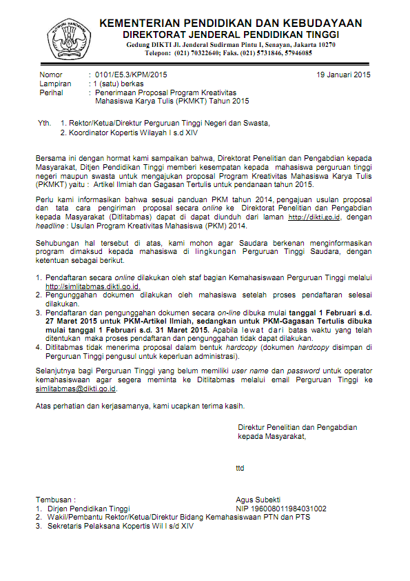 Contoh Proposal Pengajuan Program