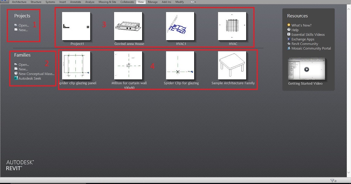1. Getting started with Revit Home Screen ~ Easy Learn Revit