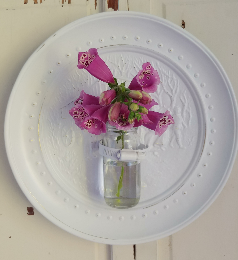 Repurposed Metal Plate Vase - Little Vintage Cottage