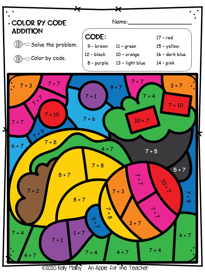 An Apple For The Teacher: Cinco de Mayo Color By Number