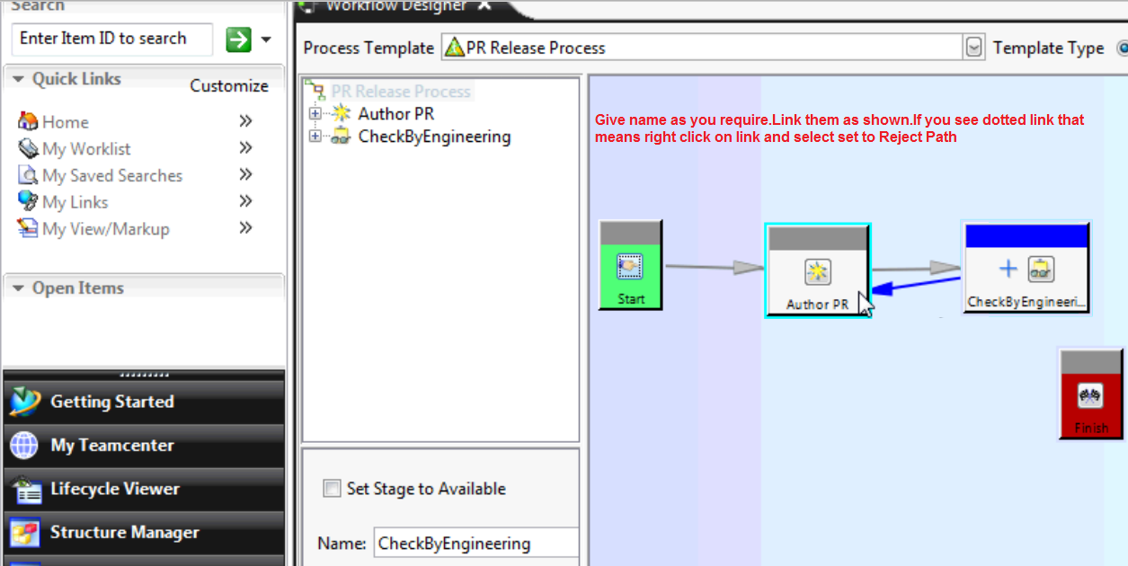 Teamcenter Open Gate: WorkFlow Designer : Create WorkFlow