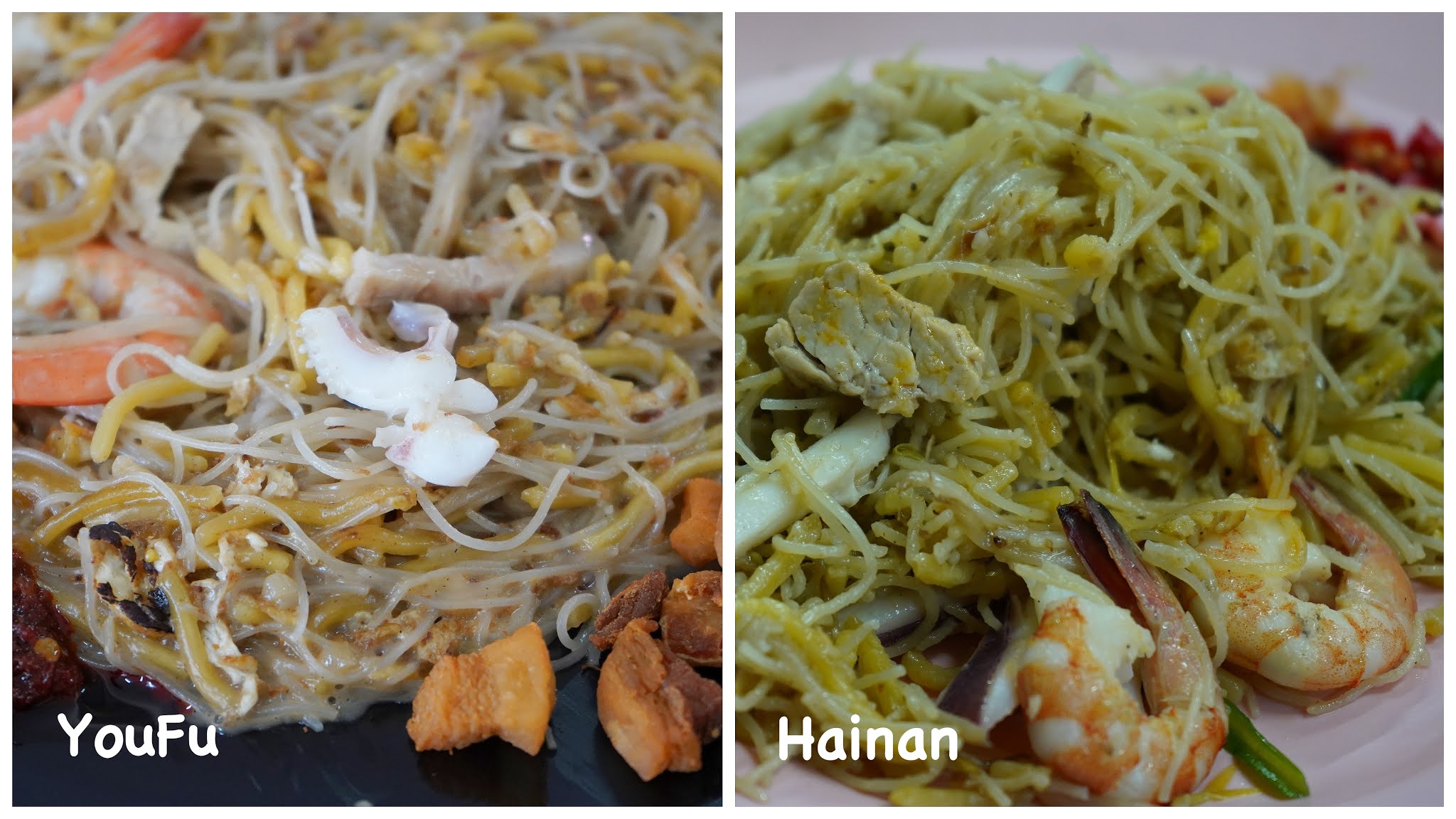 Hainan vs YouFu. Tale of 2 Famous Hokkien Mee @ Golden Mile Food Centre ...