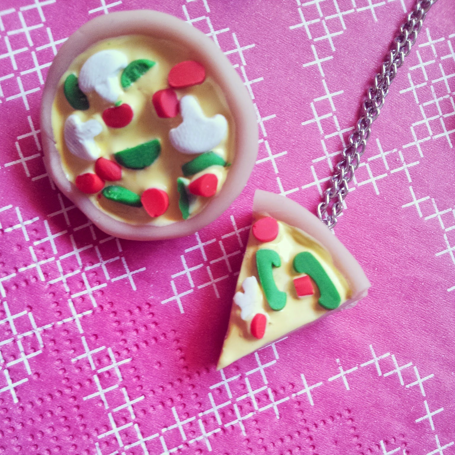 tea and craft: Pizza party! Mini clay pizza jewellery