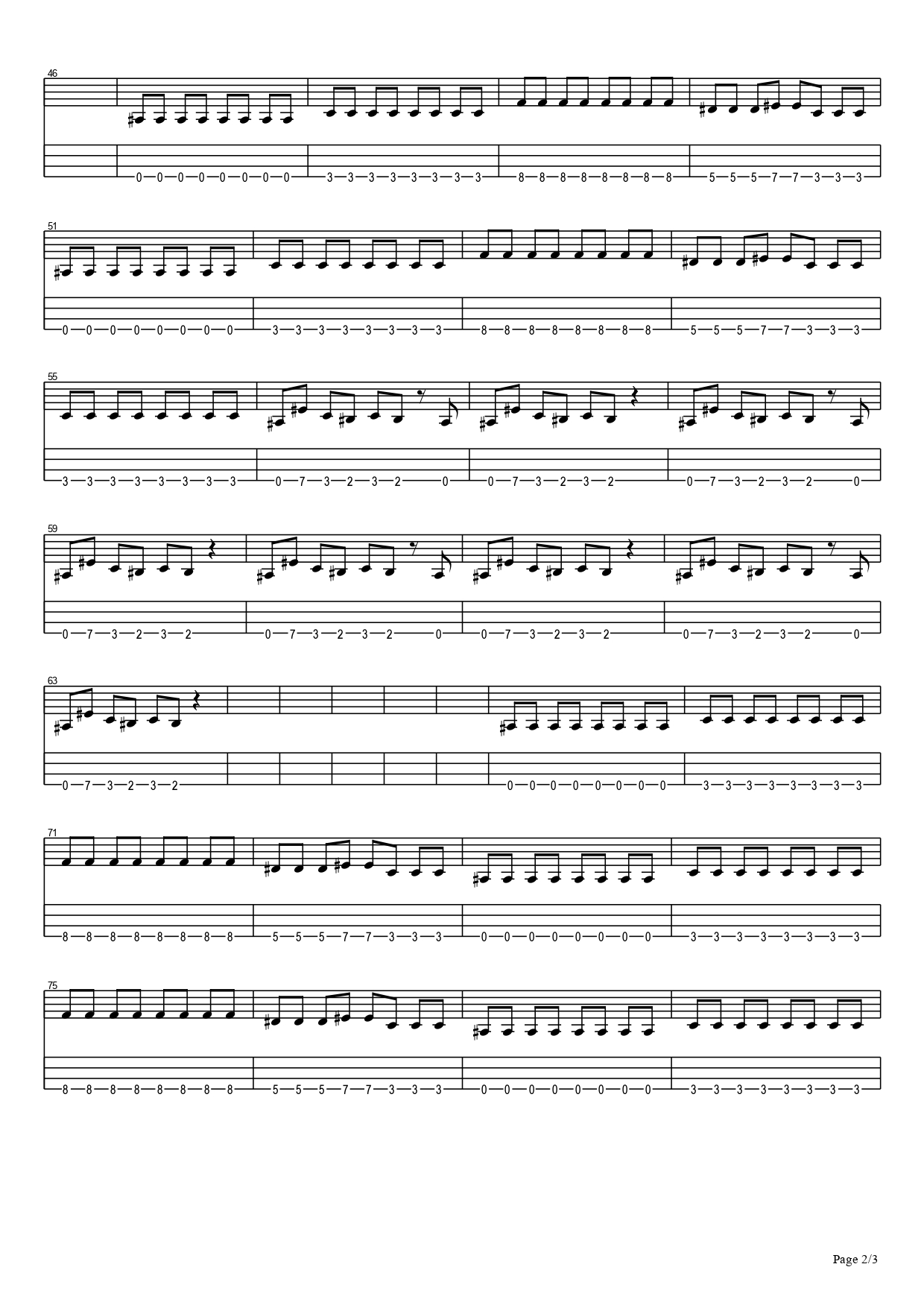 Linkin Park - Faint Bass Tab