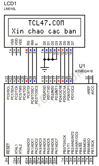 AVR Atmega16 Giao Tiếp LCD 16x2 - CodeVision