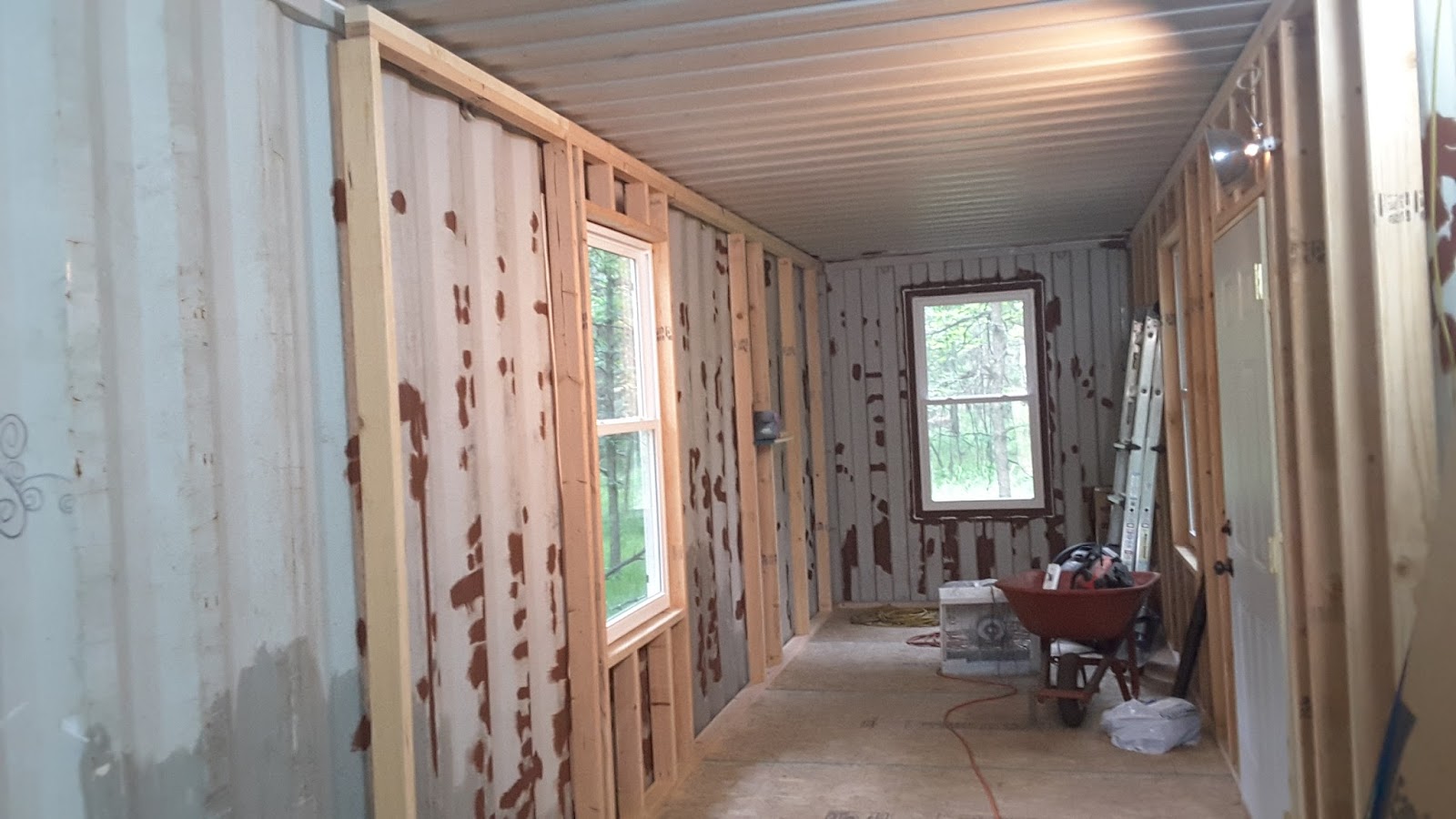 Container Home With storage: Framing