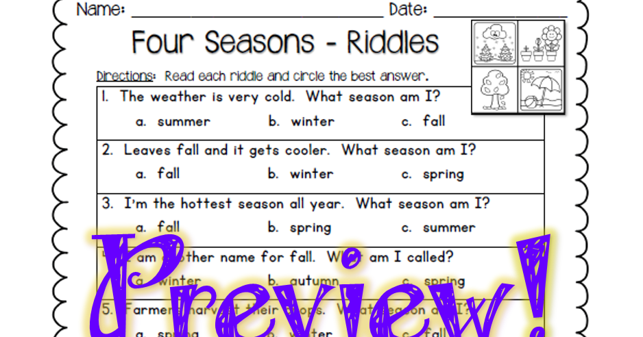 LIVIN' IN A VAN DOWN BY THE RIVER: FOUR SEASONS - RIDDLES