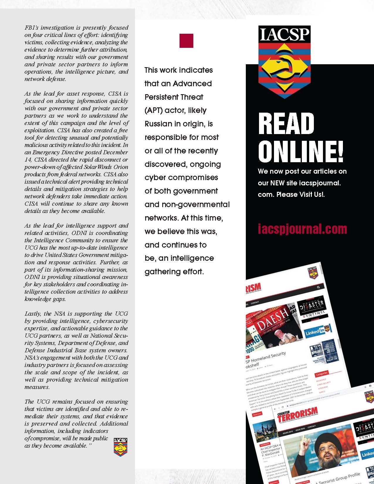 Paul Davis On Crime: My Counterterrorism Magazine Piece On SolarWinds ...