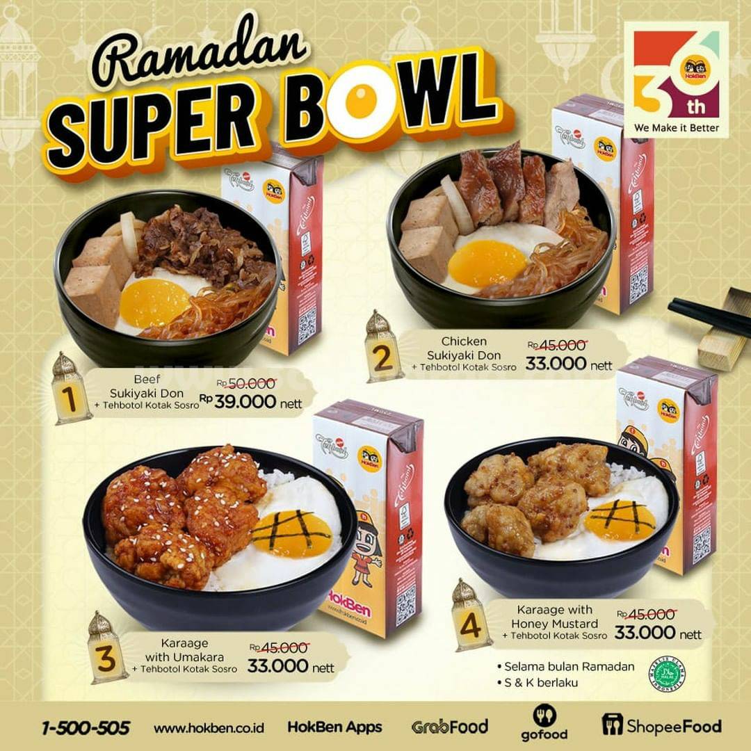 HOKBEN Promo Super Bowl Ramadan harga mulai Rp 33 Ribu* - scanharga