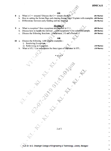 Visvesvaraya Technological University MCA. (CBCS) First Semester ...