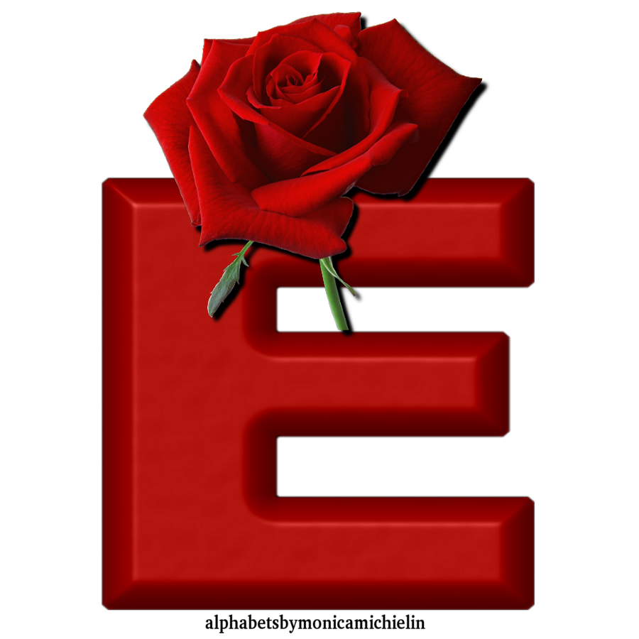 M. Michielin Alphabets: RED ROSE ALPHABET PNG