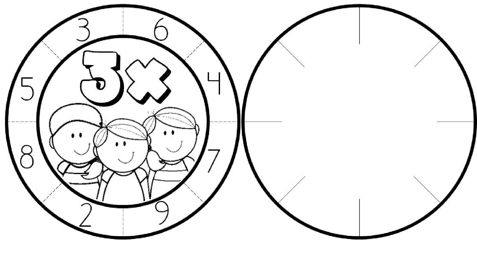 Fichas de Primaria: La rueda de las multiplicaciones