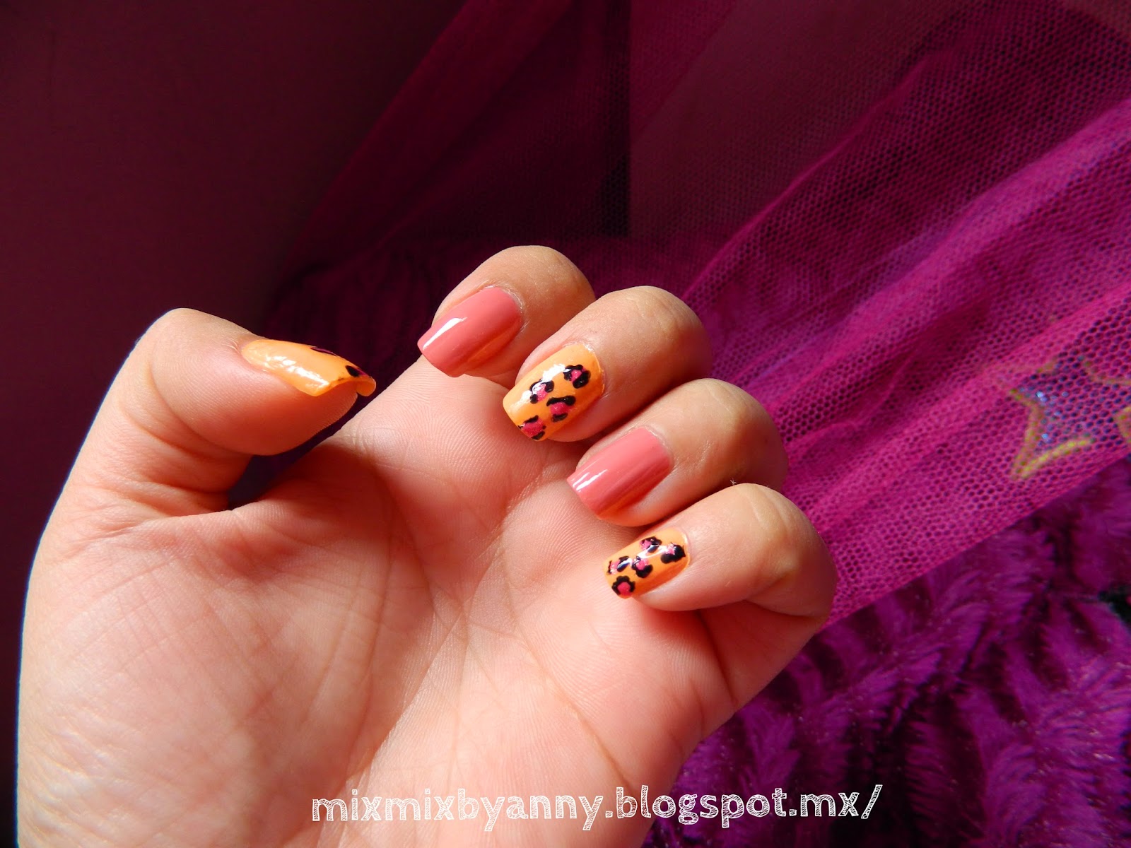 Mix Mix: Uñas animal print: melón&pink