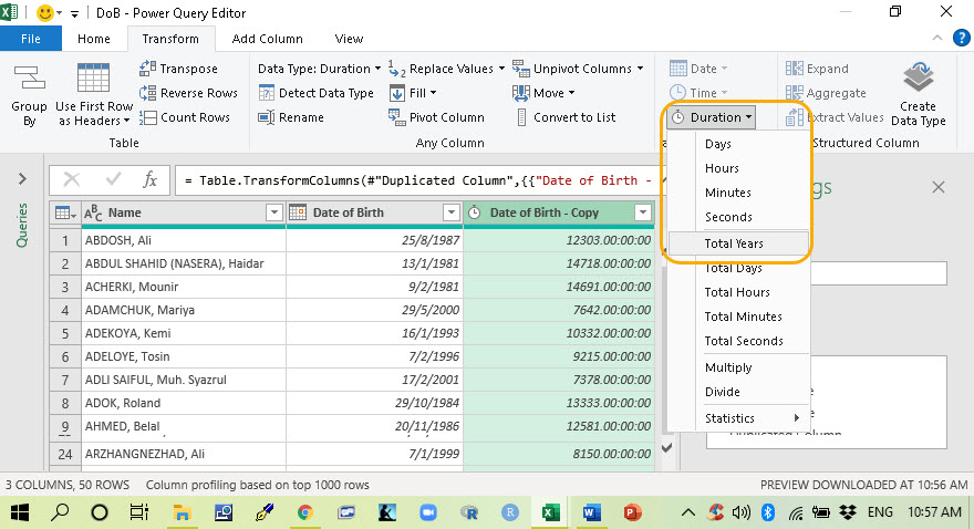 Duncan's Diurnal Diatribe: Calculate your Age in Power Query